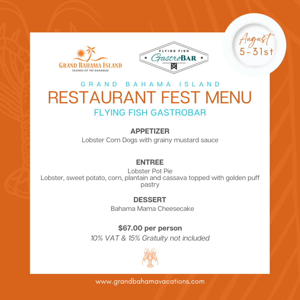 Grand Bahama Restaurant Fest 2023 Participating Restaurants Menus ...