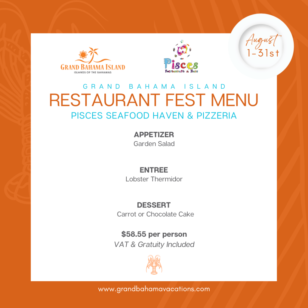 Grand Bahama Restaurant Fest 2023 Participating Restaurants Menus ...