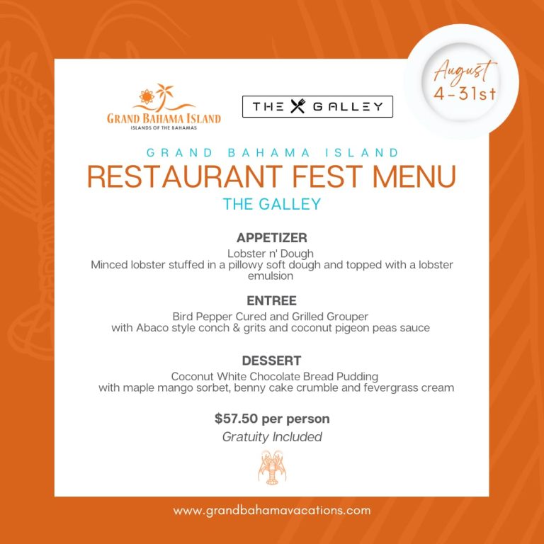 Grand Bahama Restaurant Fest 2023 Participating Restaurants Menus | Grand Bahama Vacations